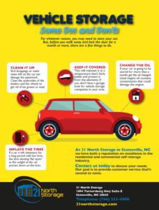 Vehicle Storage: Some Dos and Don’ts | 21 North Storage